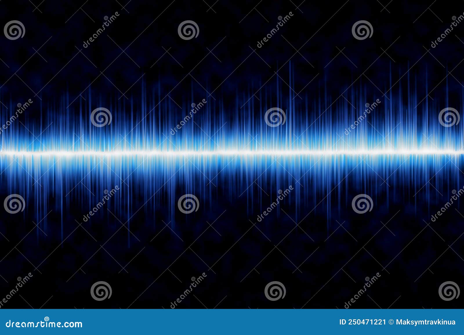 Digital Blue Sound Wave on Black Background. Stock Illustration ...