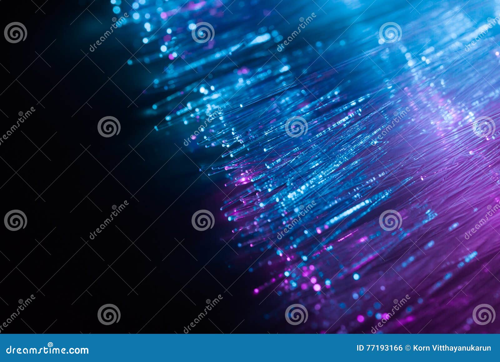 Digital Blue Violet Light Fiber Optic. Stock Photo - Image of bokeh ...