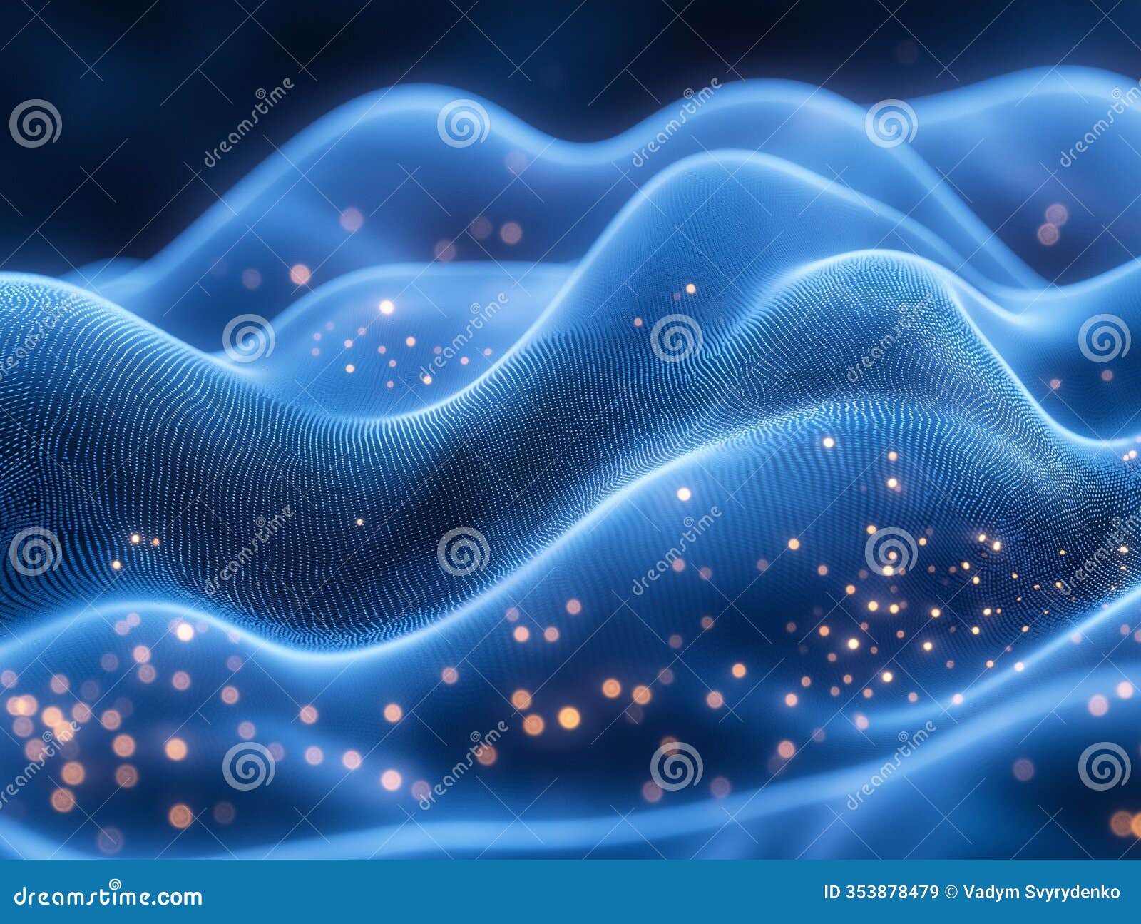 Digital Blue Wave Pattern Design Stock Illustration - Illustration of ...