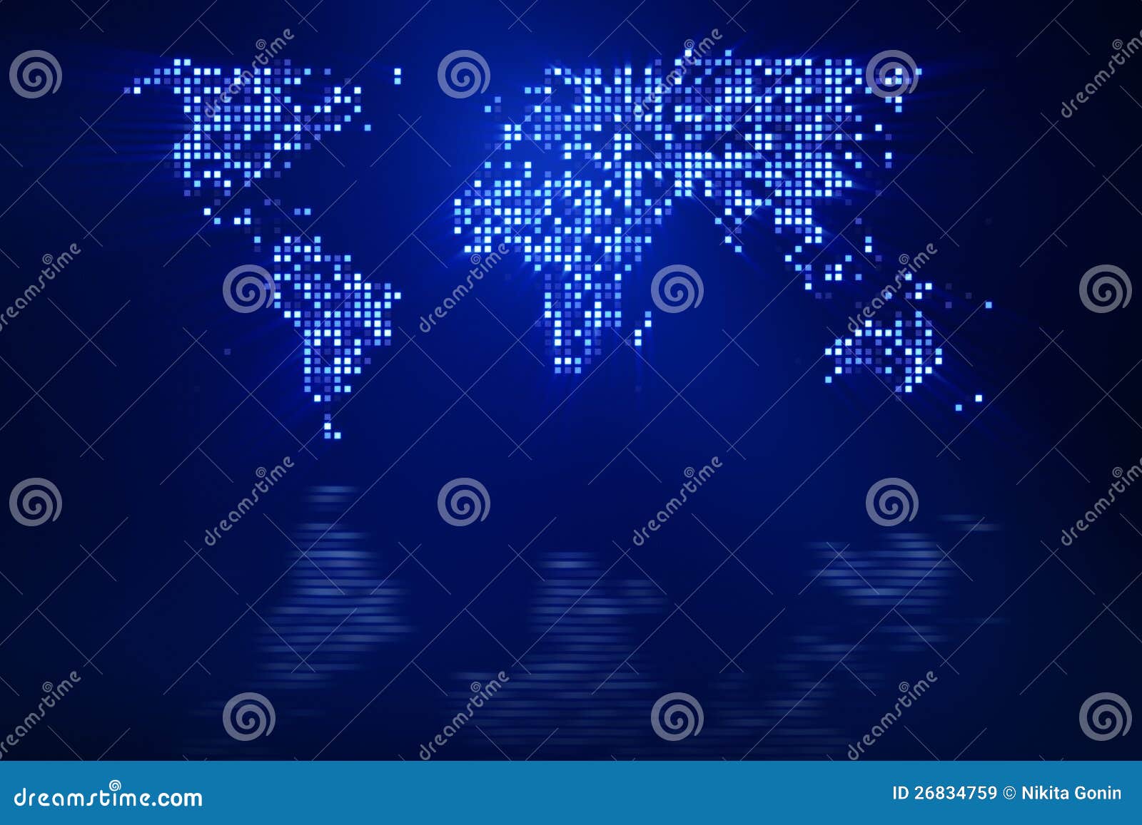 Digital blue world map stock illustration. Illustration of ...