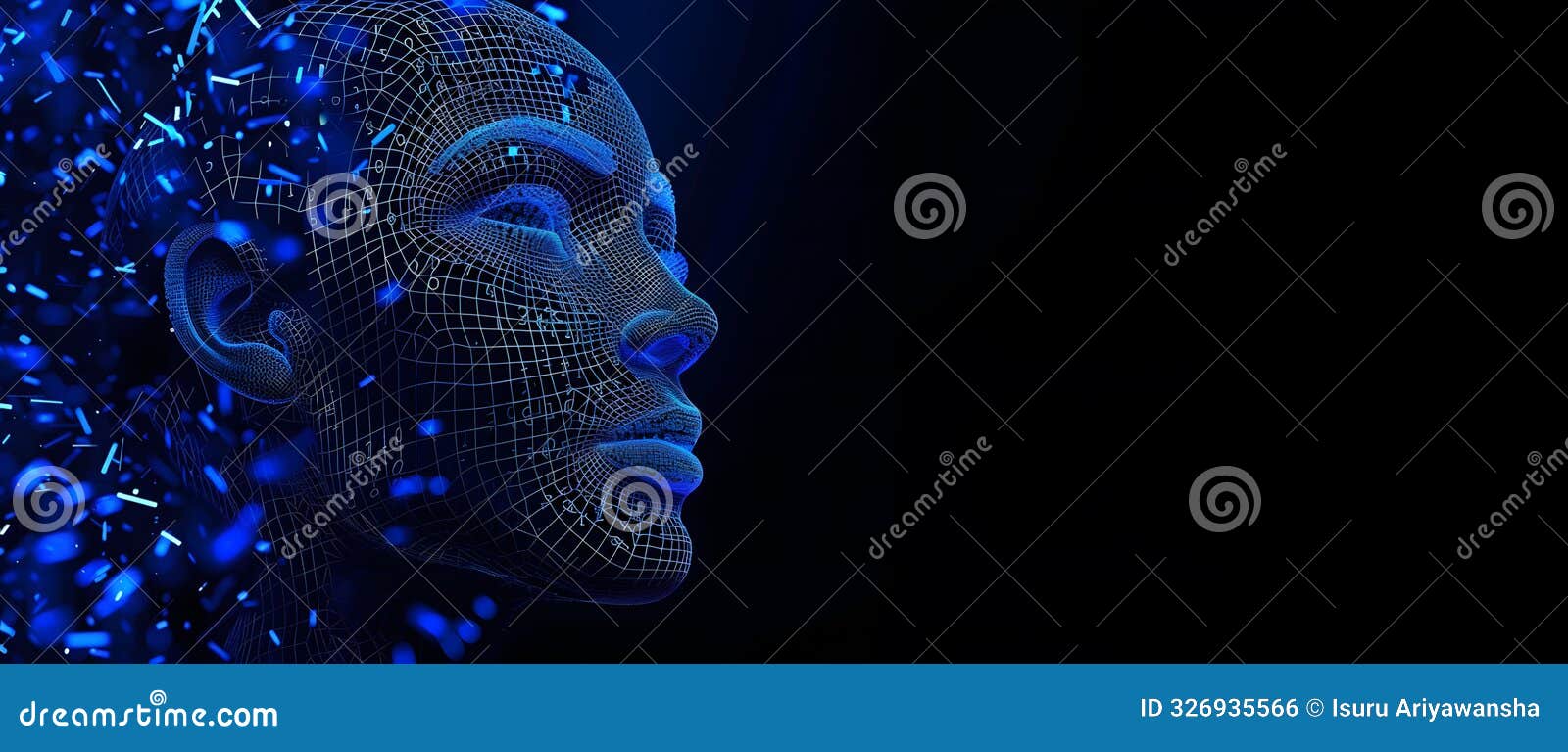 Digital Blueprint of the Human Face Stock Illustration - Illustration ...