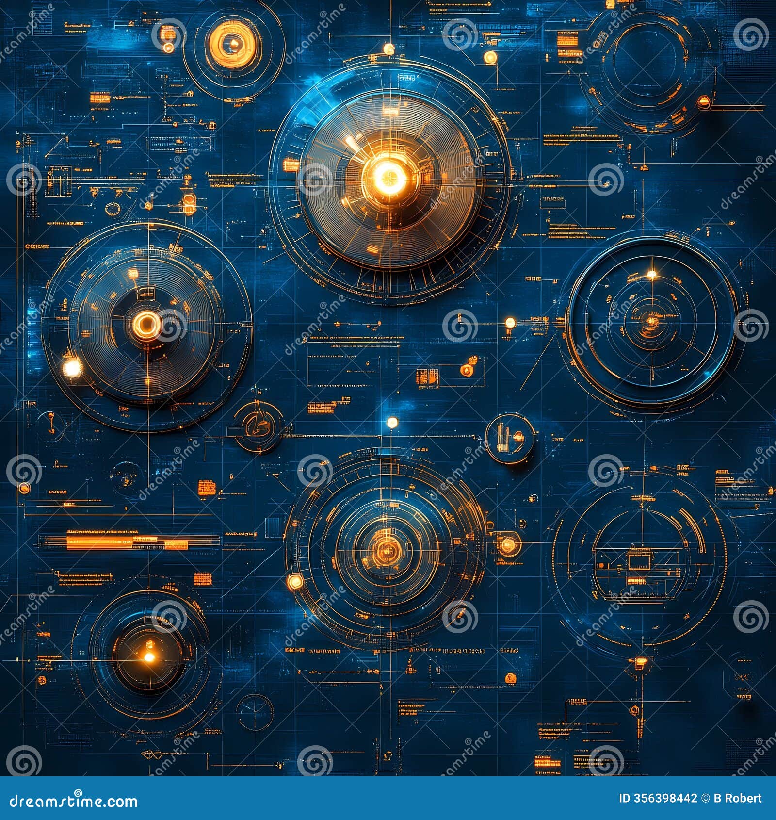 Digital Blueprint for Software Development Stock Illustration ...