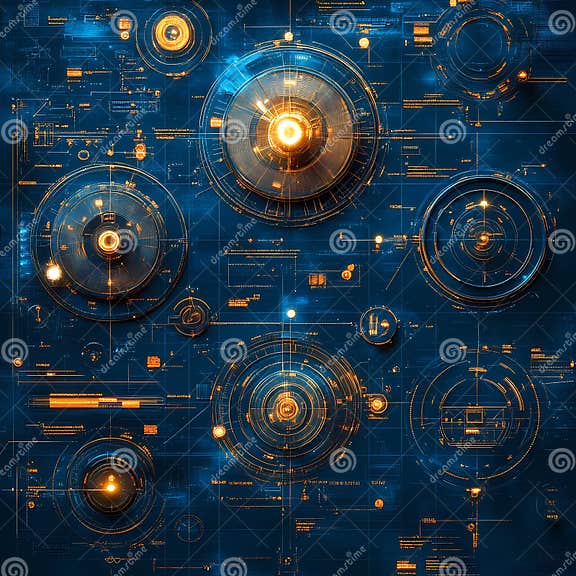 Digital Blueprint for Software Development Stock Illustration ...