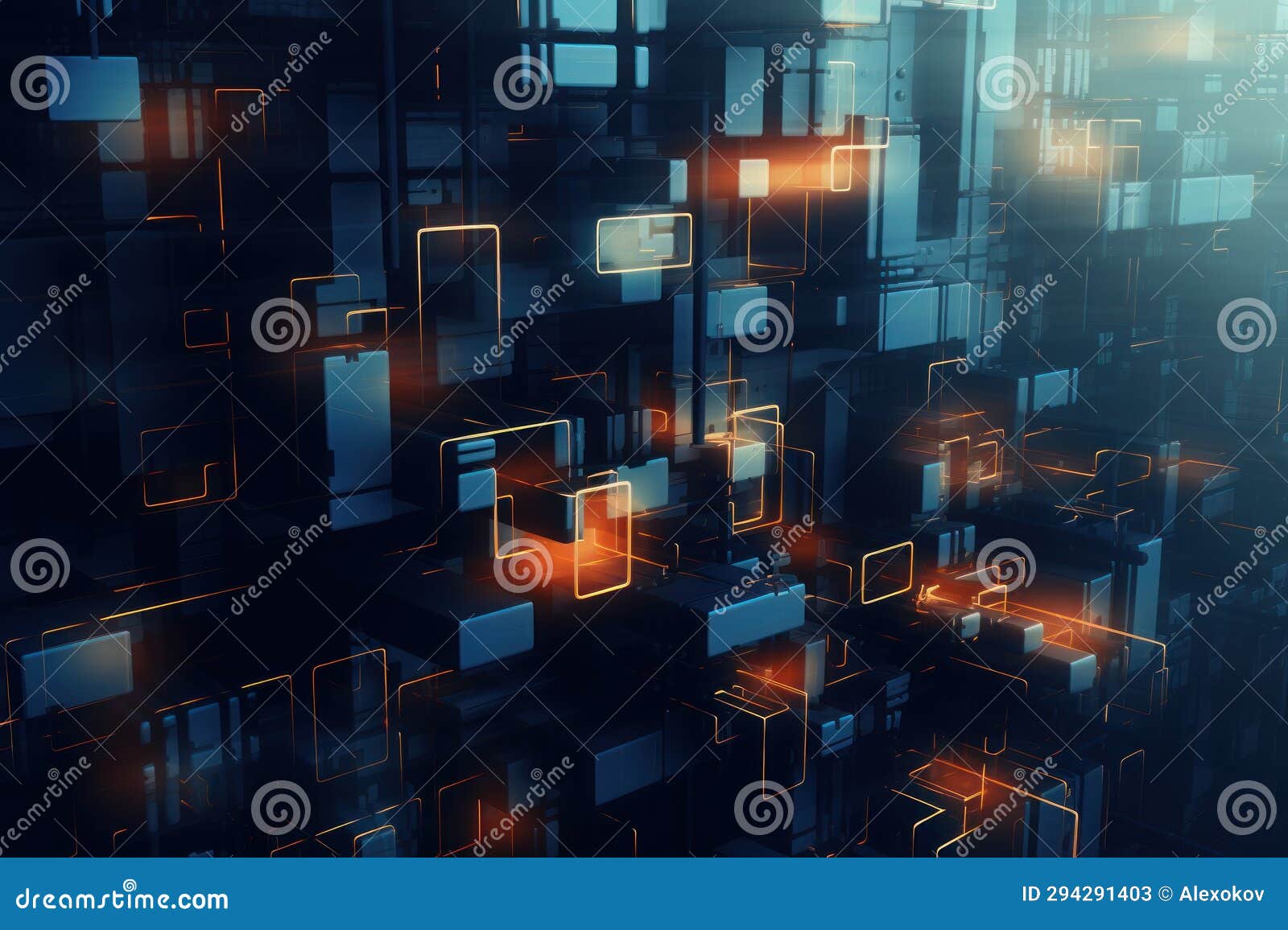 Digital Blurry Abstract Background in Blue AI Generated Stock ...