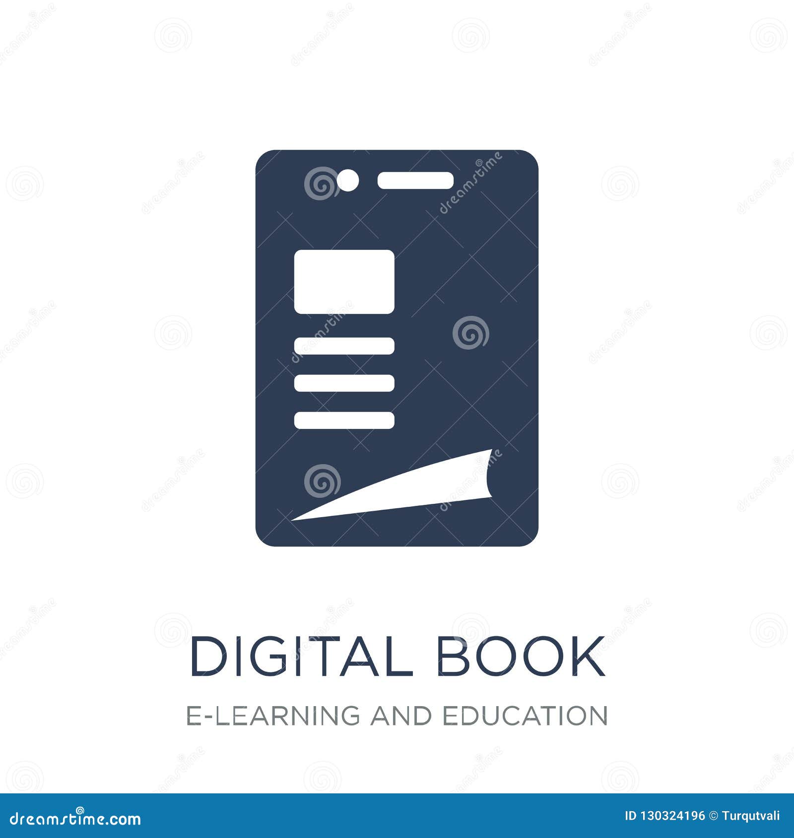 Digital Book Icon. Trendy Flat Vector Digital Book Icon on White Stock ...