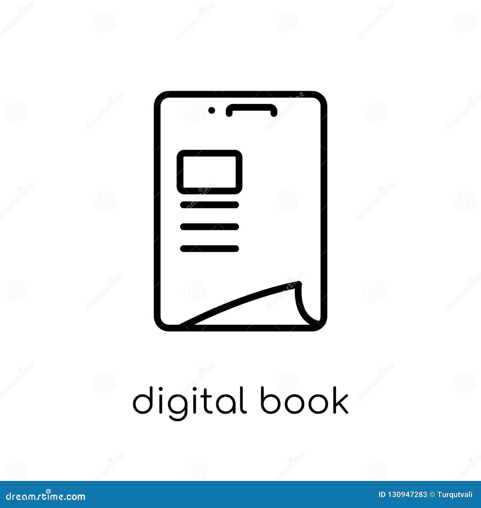 Digital Book Icon. Trendy Modern Flat Linear Vector Digital Book Stock ...