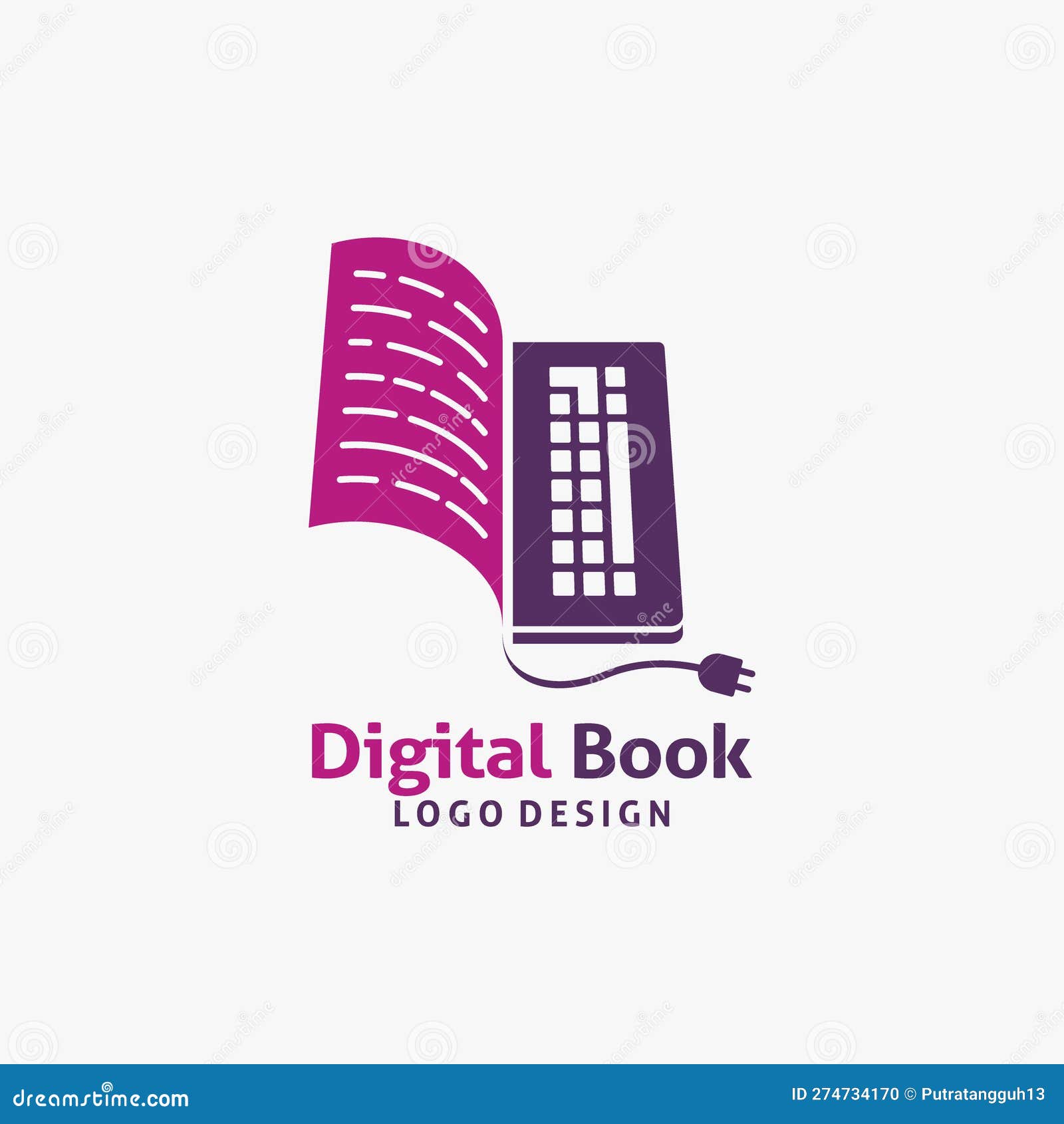 Digital book logo design stock vector. Illustration of education ...