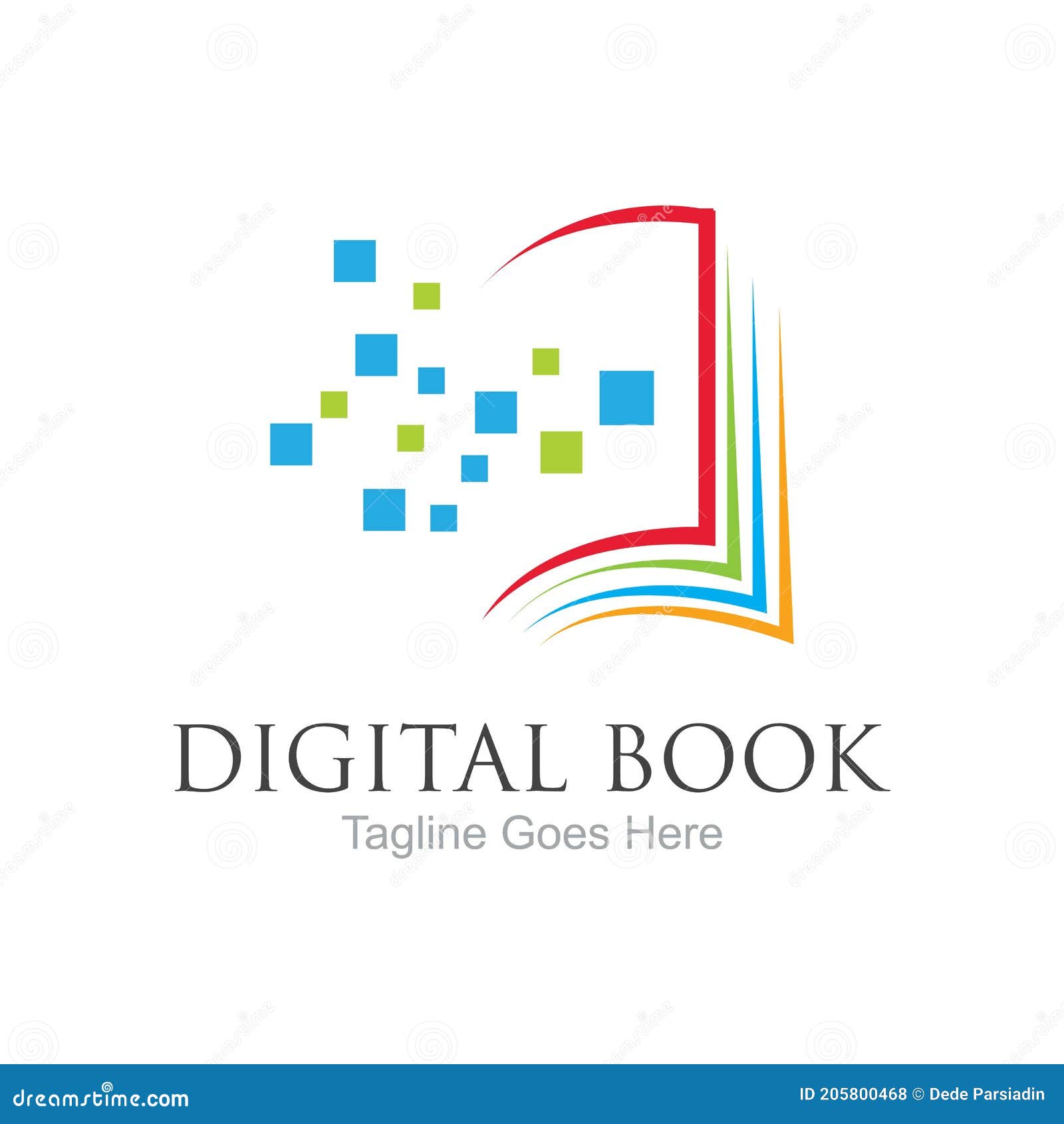 Digital Book Tech Logo. Modern Book Logo Design Template . Tech Book ...