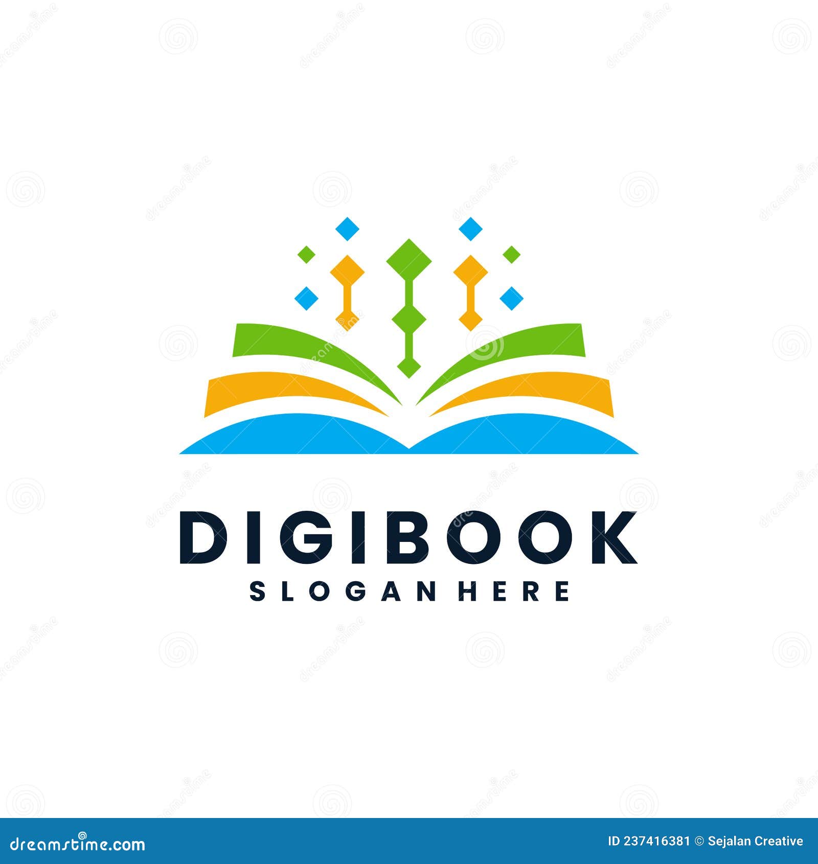 Digital book logo vector stock vector. Illustration of literature ...