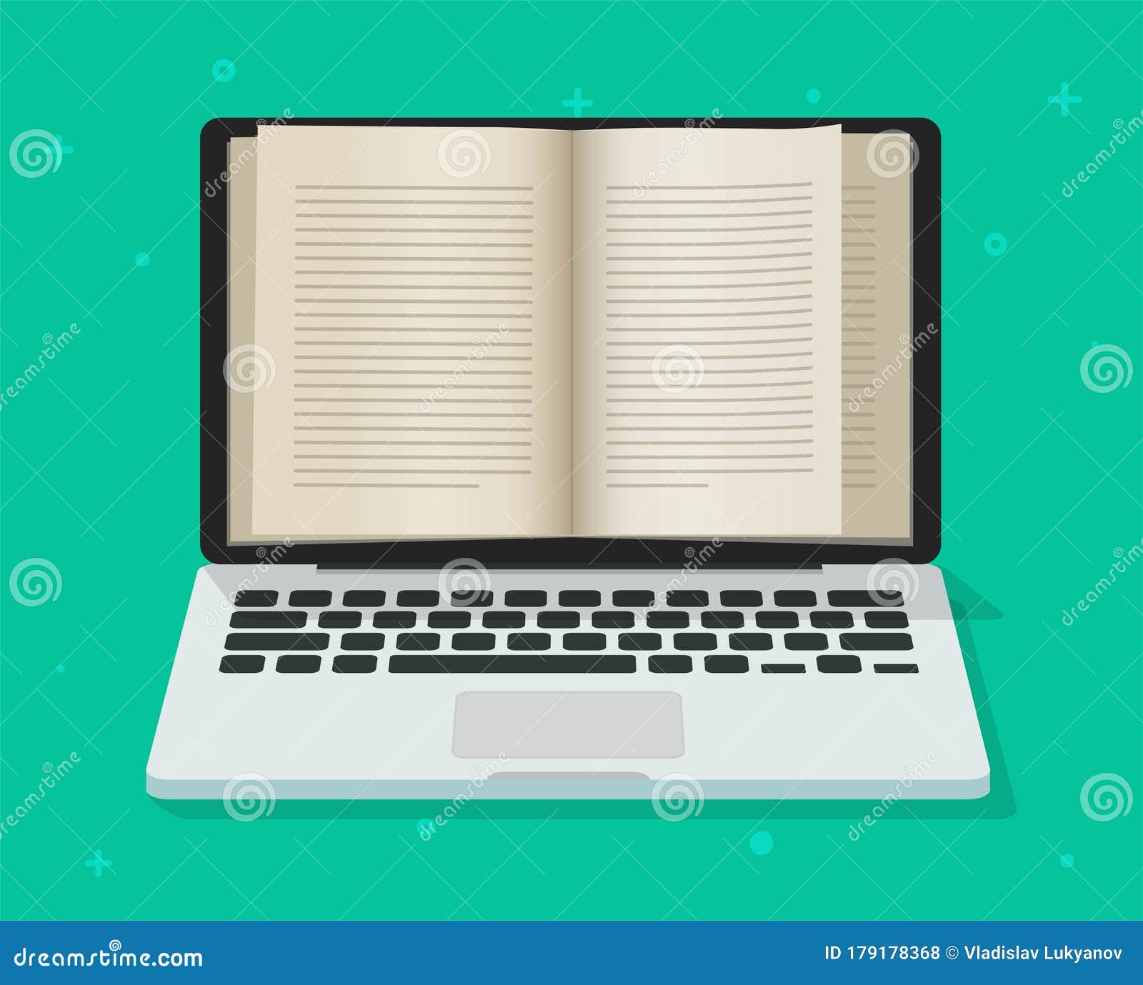 Digital Book Online on Laptop Computer Screen or Pc As Electronic ...