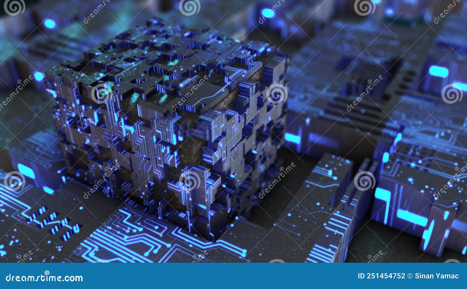 Abstract Background Digital Box Effect Blue Glow Color Stock Photo ...