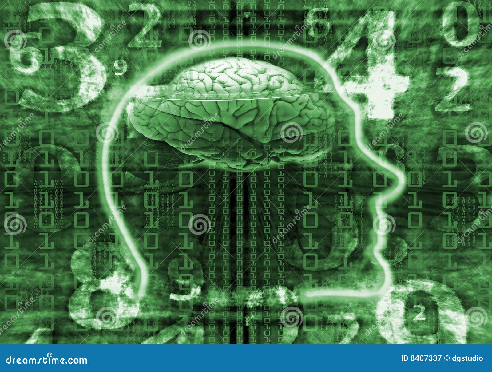 Digital brain stock illustration. Illustration of abstract - 8407337