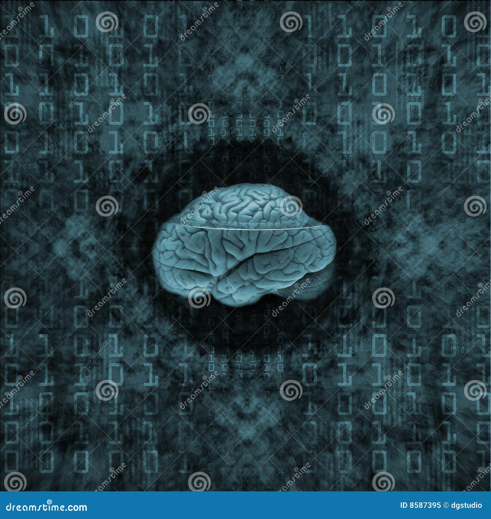 Digital brain stock illustration. Illustration of programme - 8587395