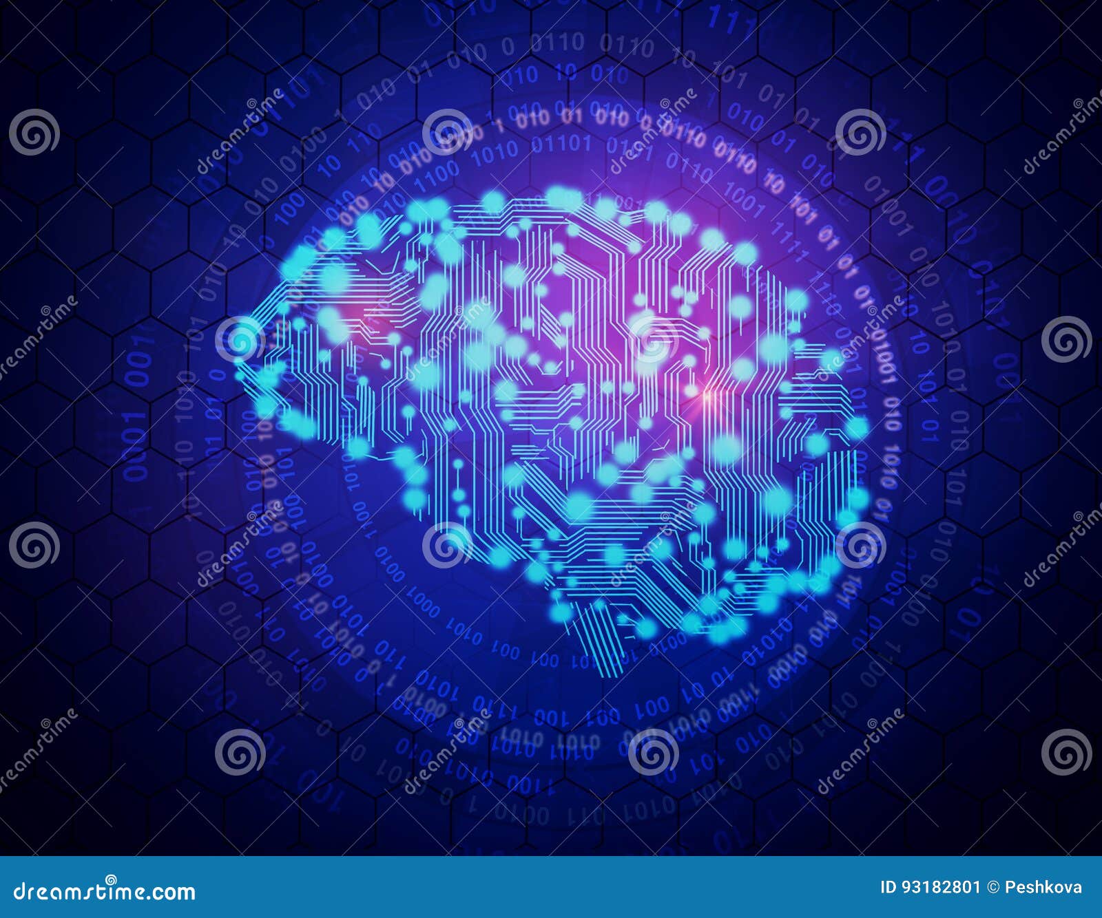 Digital brain stock illustration. Illustration of internet - 93182801