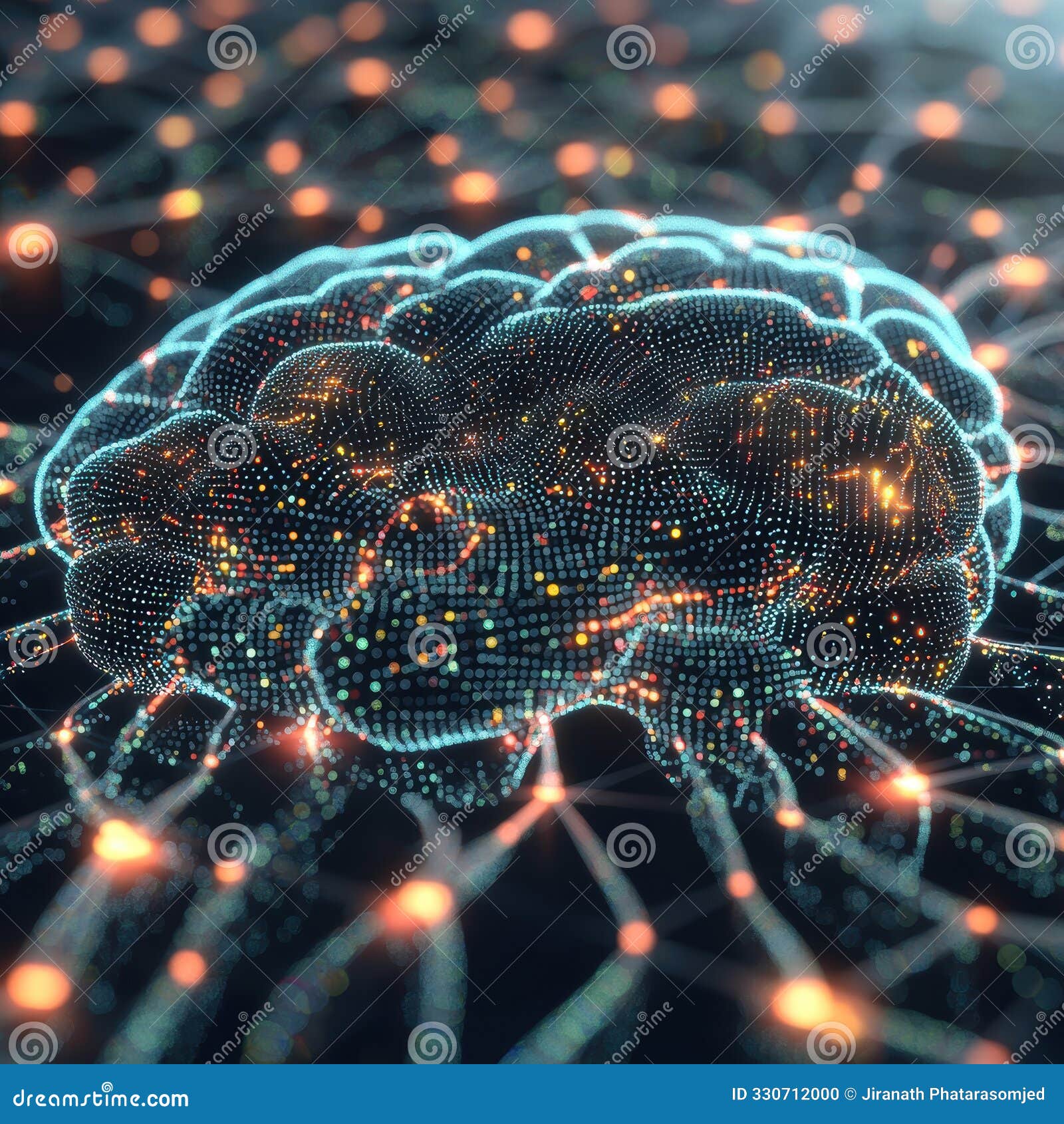 Digital Brain Abstract Network Stock Illustration - Illustration of ...