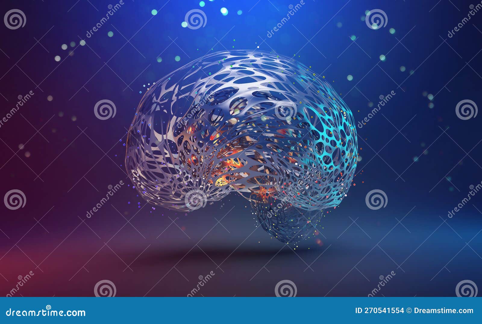 Digital Brain, AI Mind, Trainable Neural Network Stock Illustration ...
