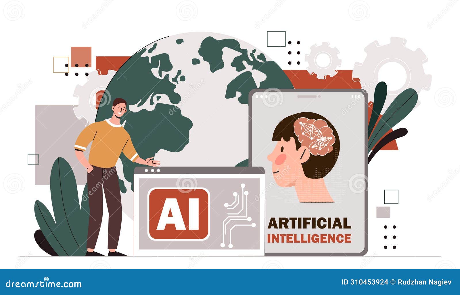 Digital brain AI vector stock vector. Illustration of information ...