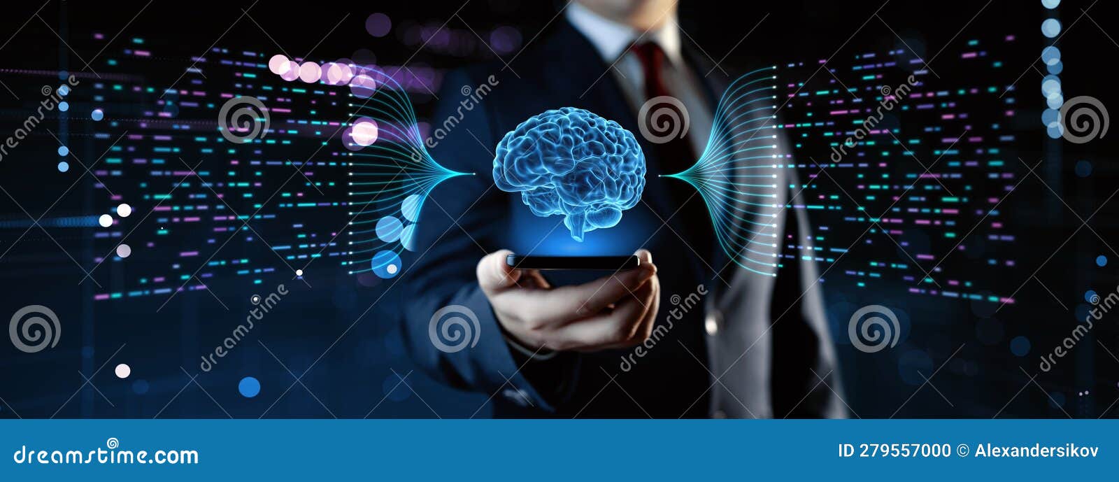 Digital Brain. Artificial Intelligence AI Machine Learning Business ...