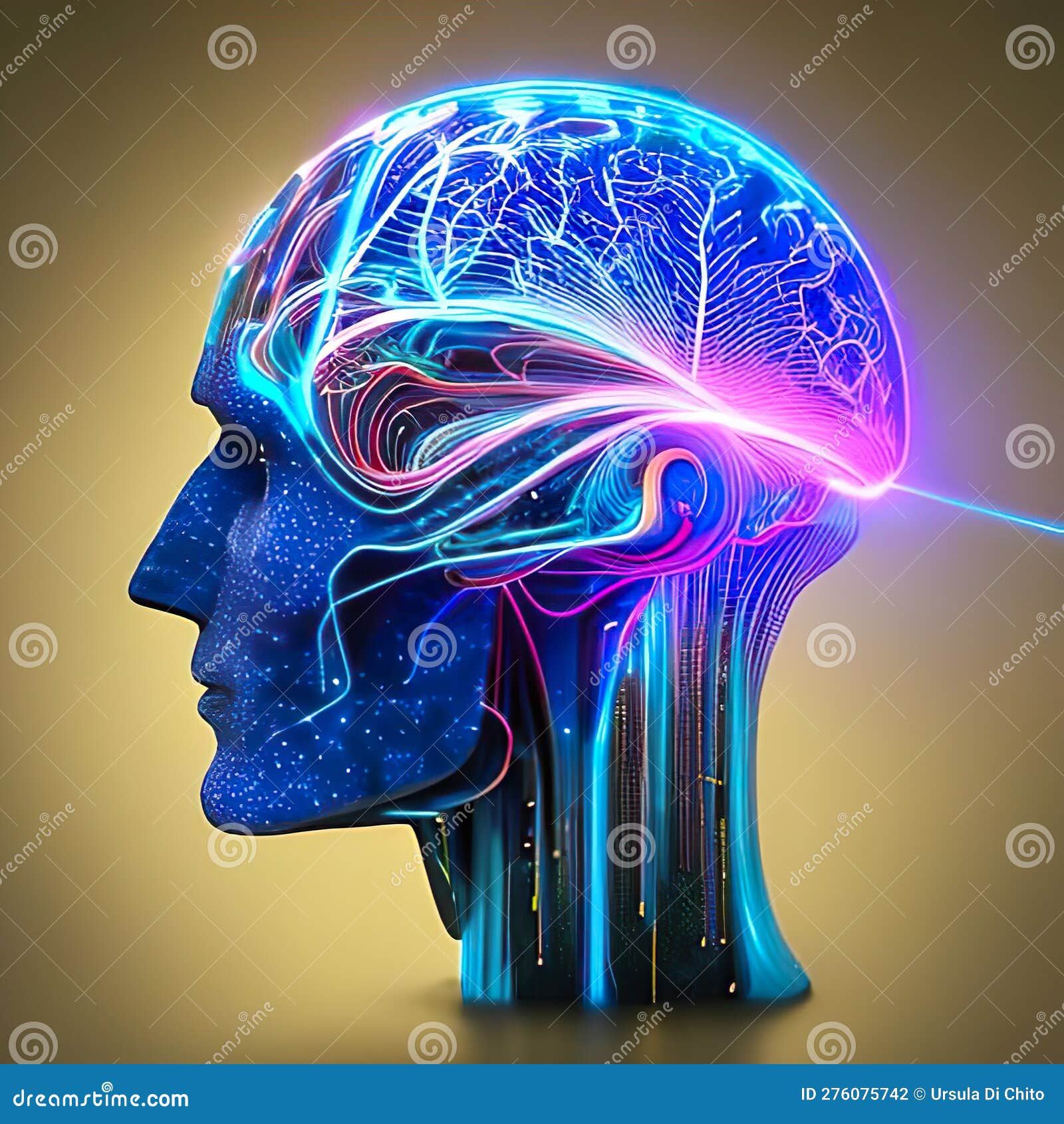 Digital Brain - Artificial Intelligence Concept Stock Illustration ...