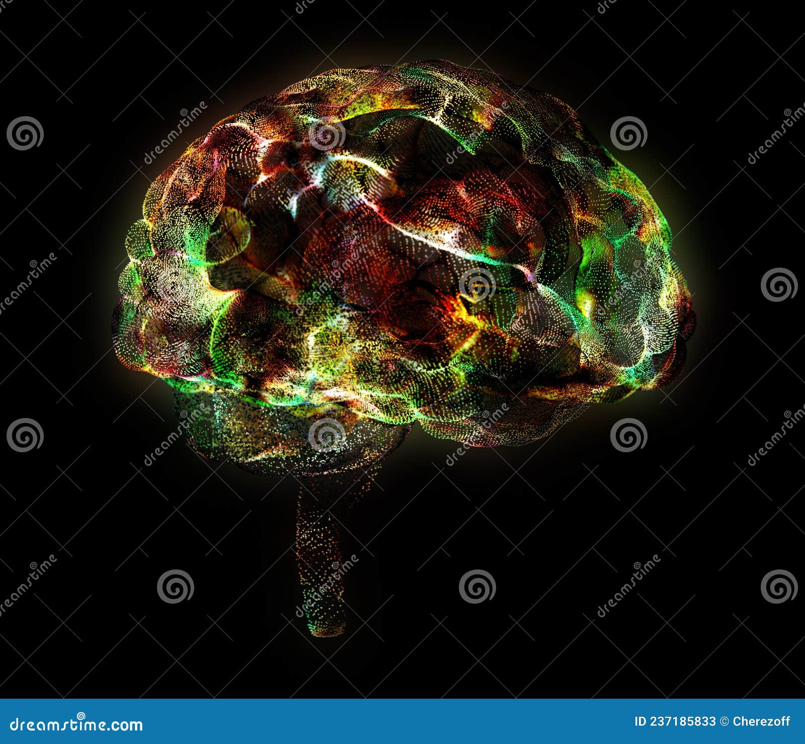 Digital Brain. Artificial Intelligence Deep Learning Process Stock ...