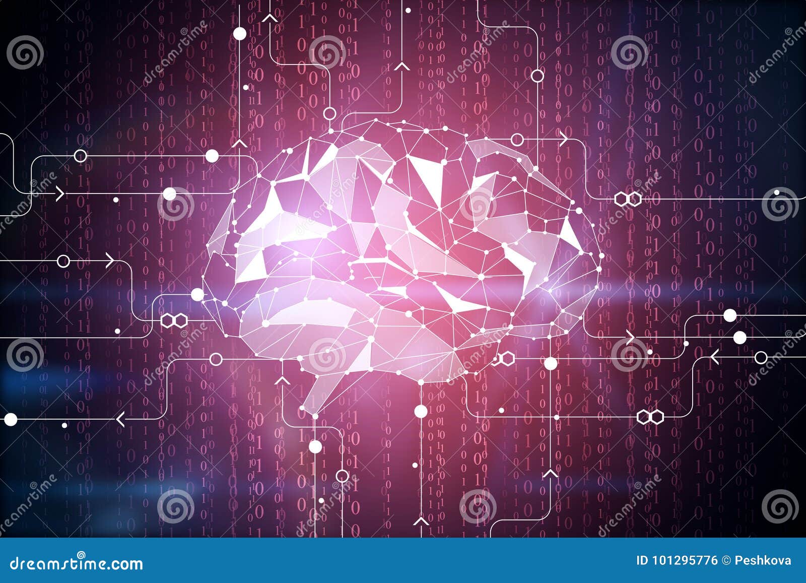Digital brain backdrop stock illustration. Illustration of intellect ...