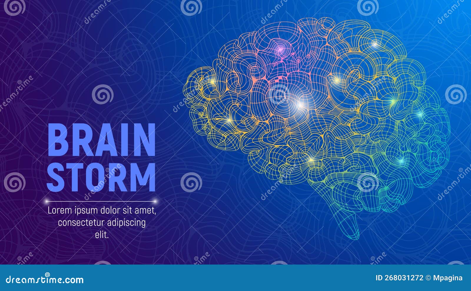 Digital Brain Background with Lines 3d Texture Stock Vector ...