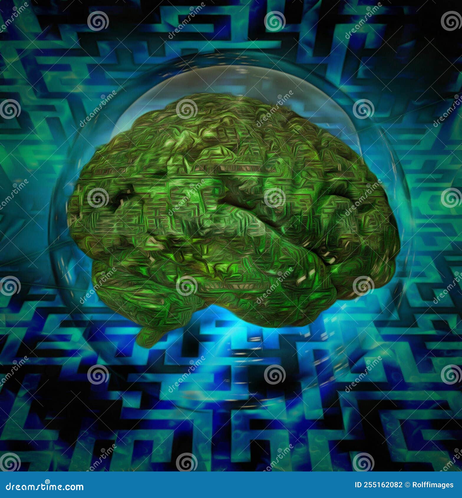 Digital brain concept stock illustration. Illustration of solution ...