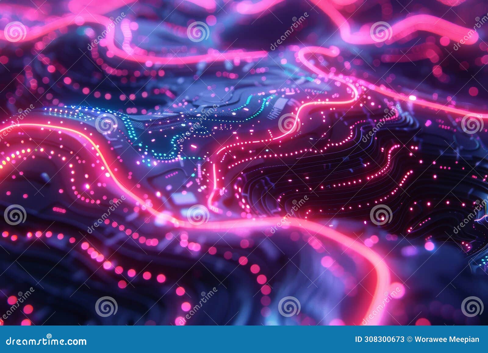 Digital Brain Concept With Neural Network Visualization Generative Ai