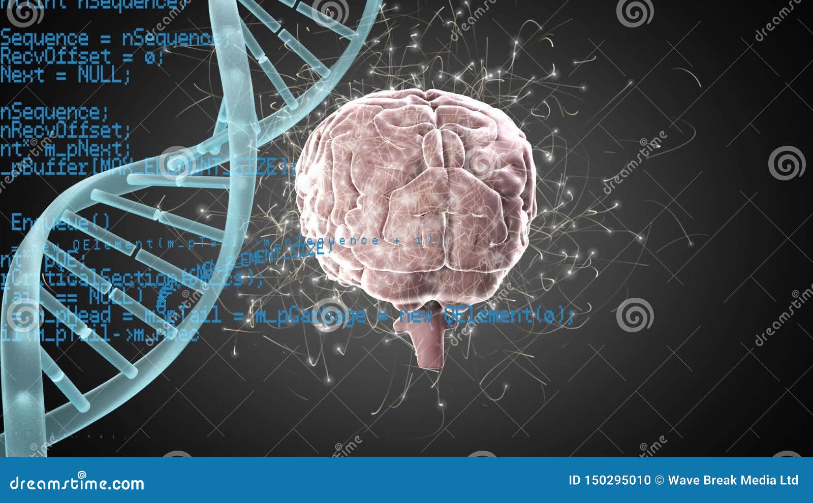Digital Brain and DNA Helix Stock Footage - Video of cortex, digital ...