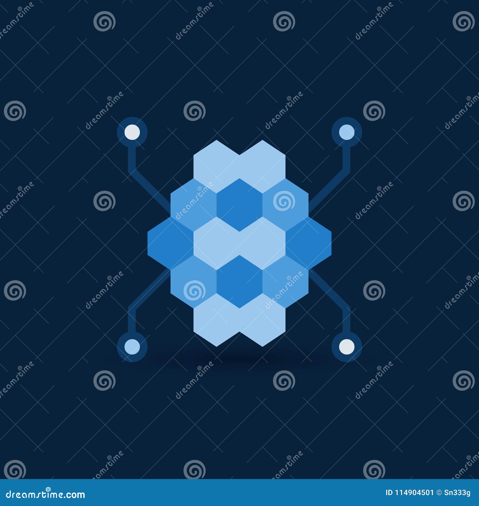 Digital Brain Flat Icon. Vector Artificial Intelligence Symbol Stock ...