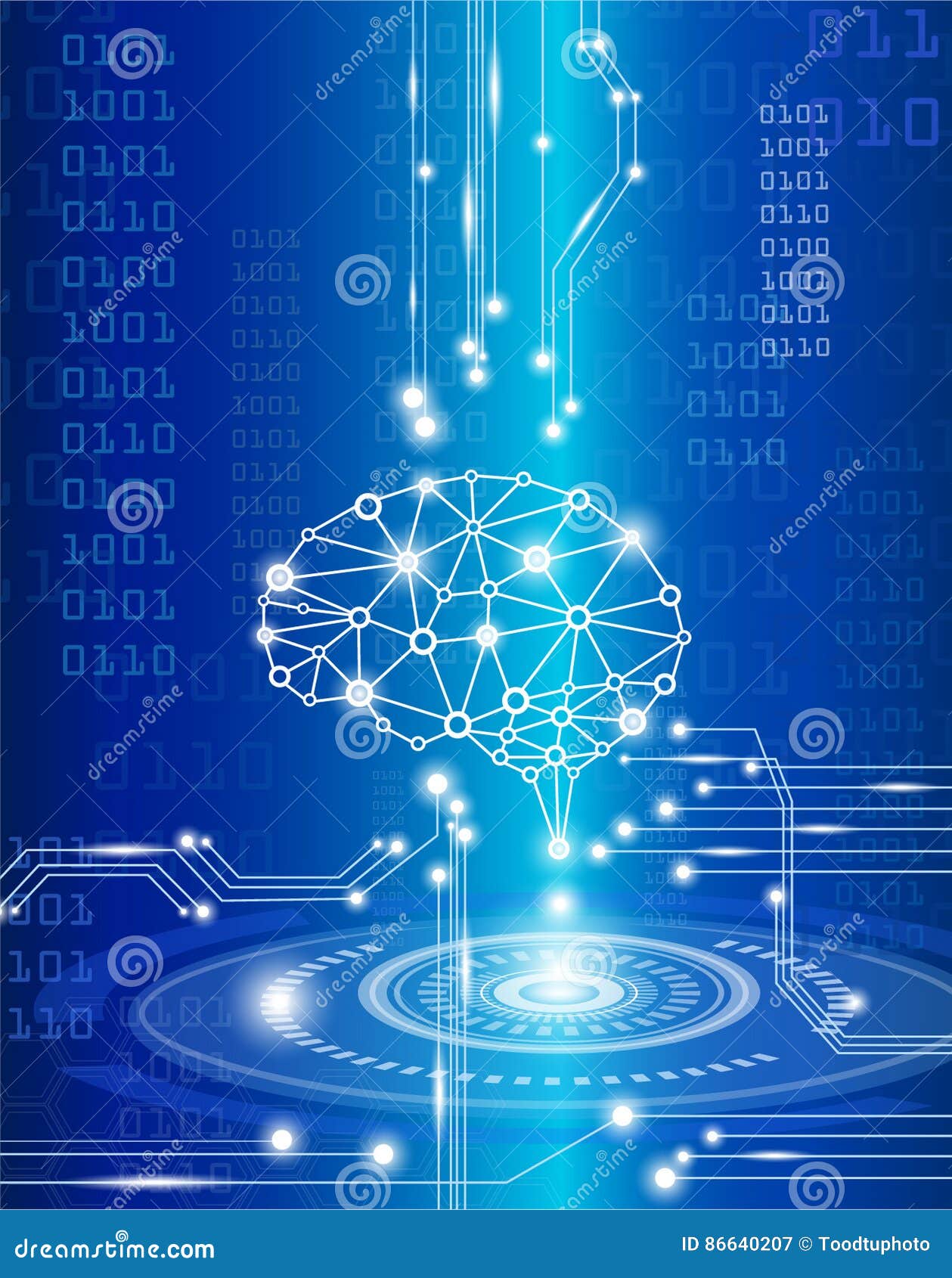 Digital brain genius stock vector. Illustration of cell - 86640207