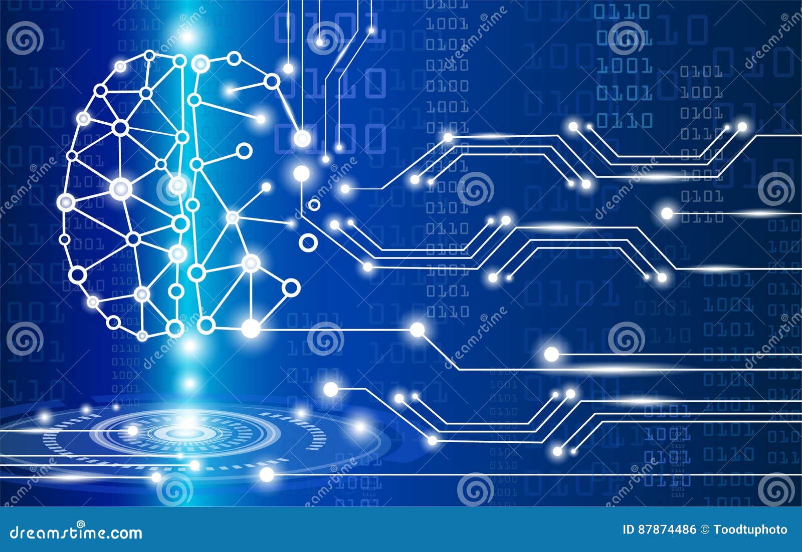 Digital brain genius stock vector. Illustration of design - 87874486