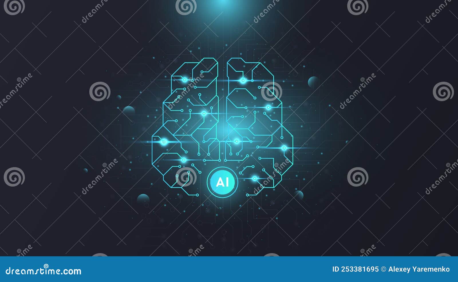 Digital brain graphics stock illustration. Illustration of processor ...