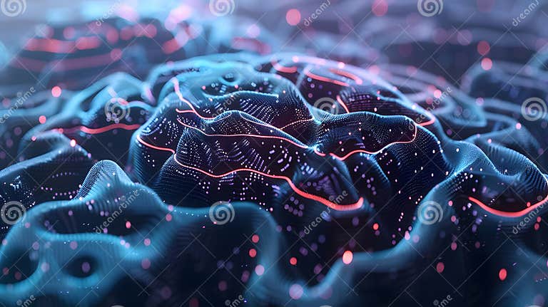 Digital Brain with Interconnected Nodes Each Resources. Stock ...