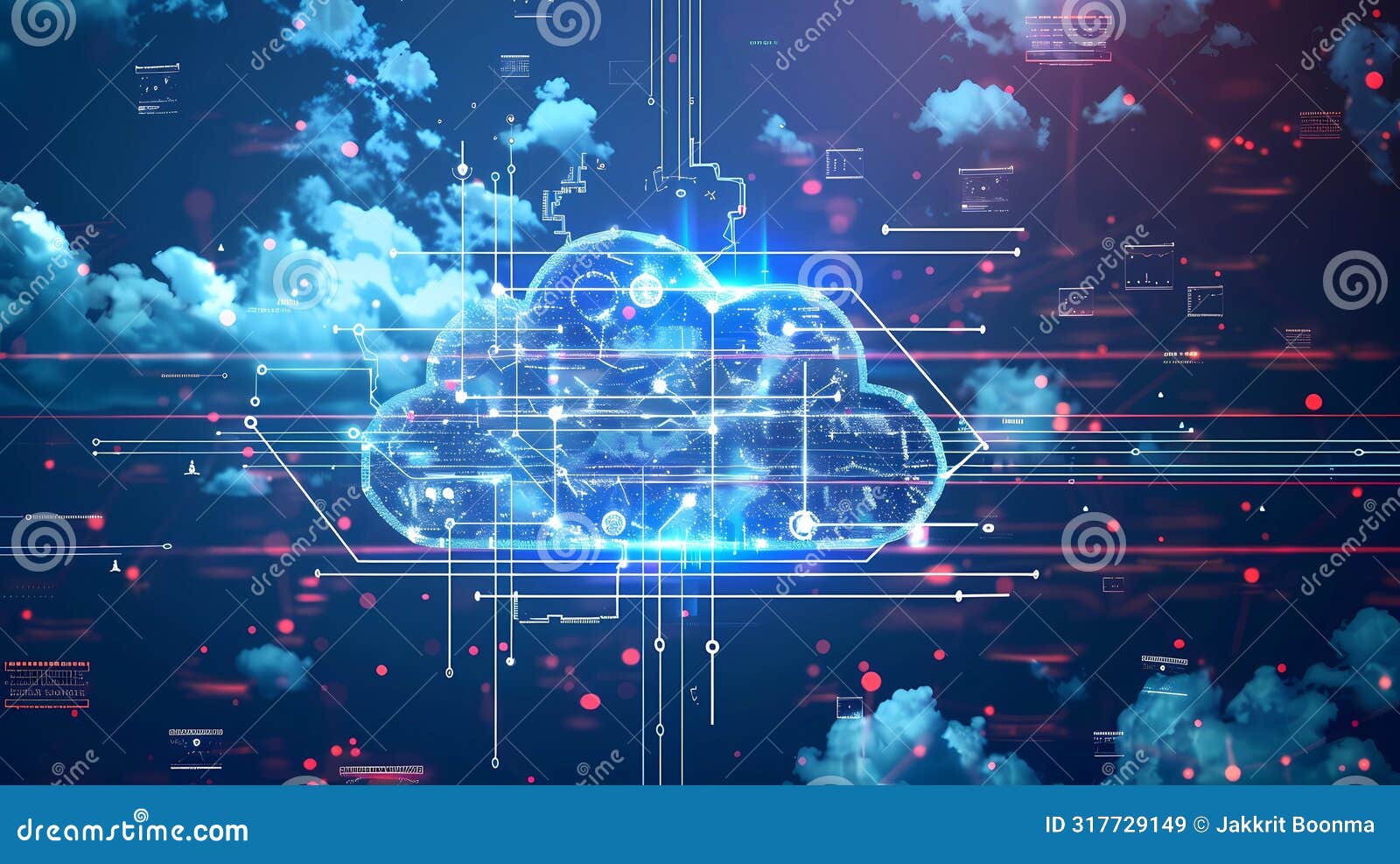 Digital Brain Interface Over Blue Background, Artificial Intelligence ...