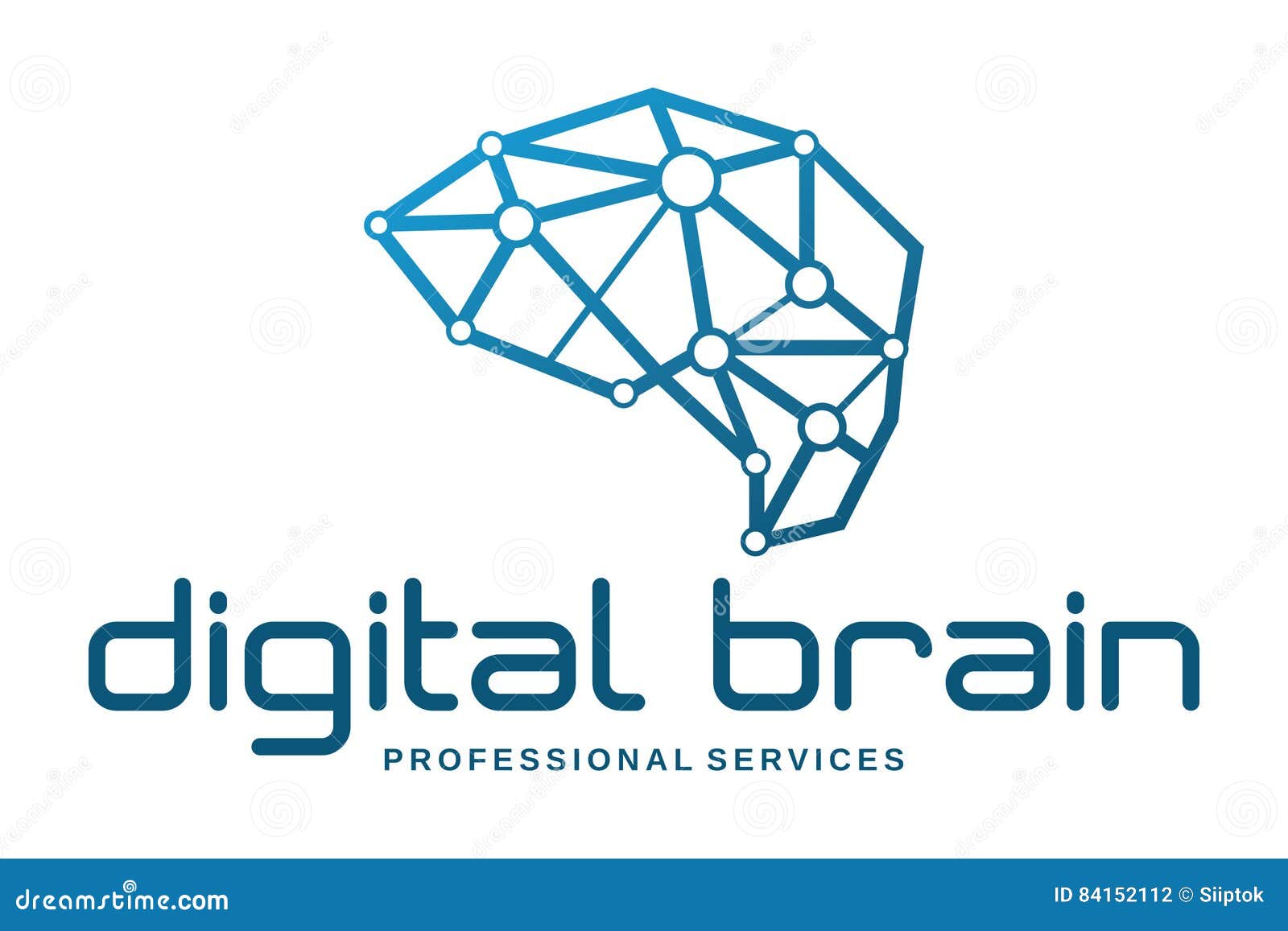 Digital brain logo stock vector. Illustration of agency - 84152112