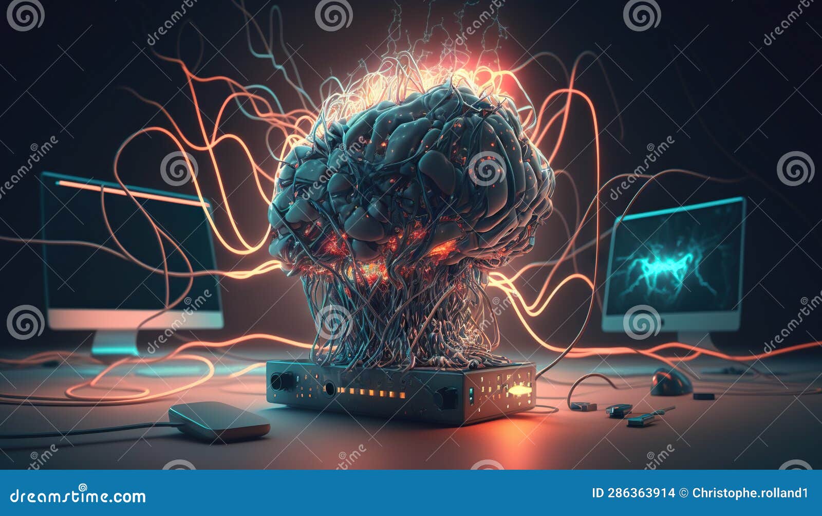 Digital Brain Machine - Artificial Intelligence - Generative AI, AI ...