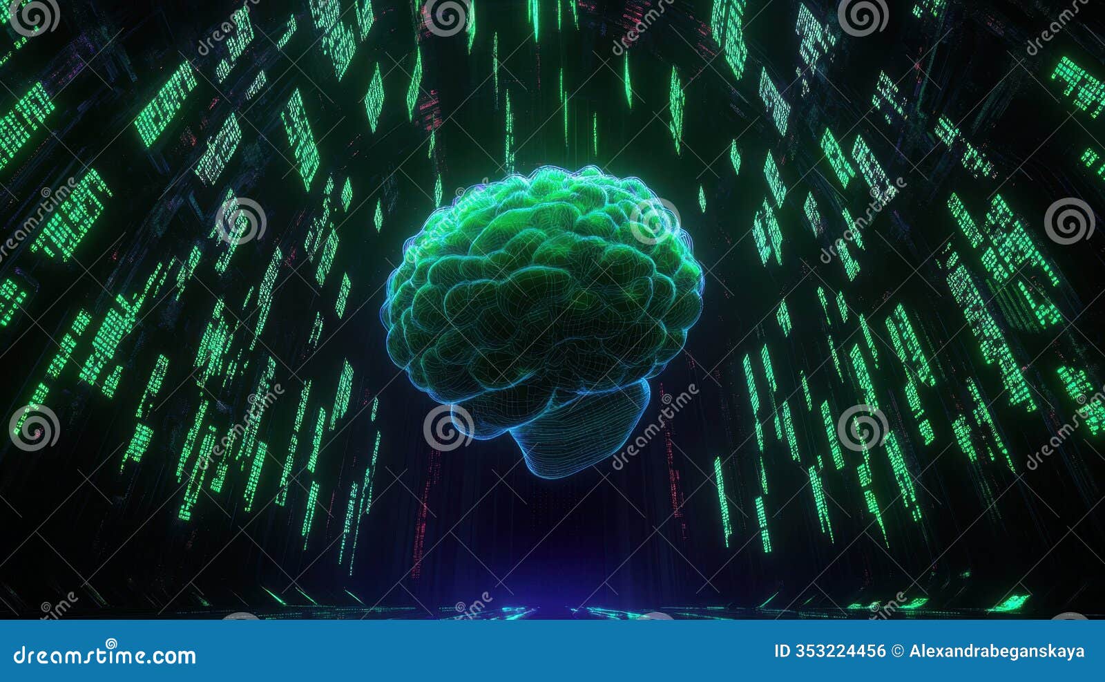 Digital Brain in Matrix-inspired Cybernetic Environment Stock ...