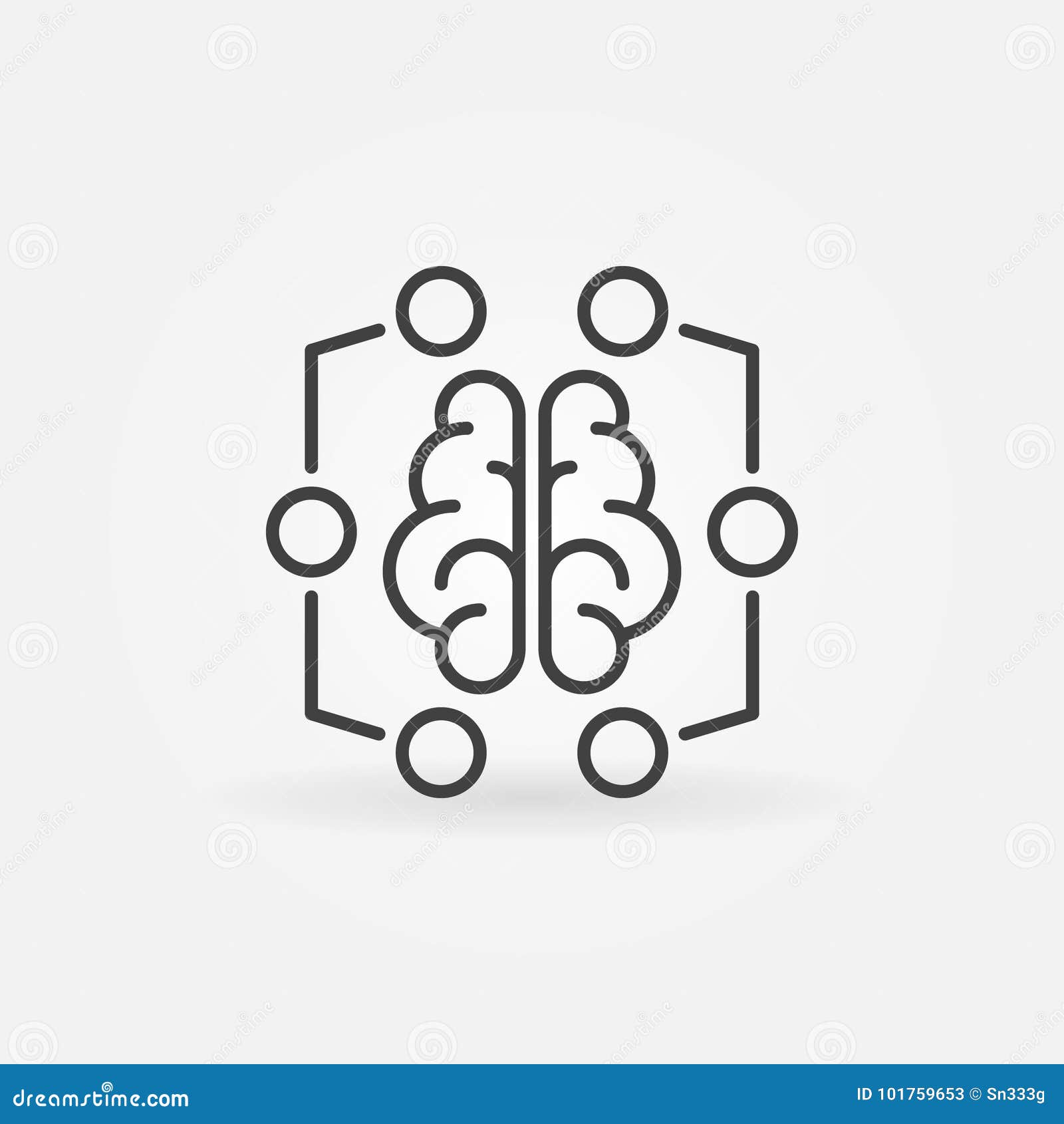 Brain Minimal Line Style Infographic Banner Design Vector Illustration ...