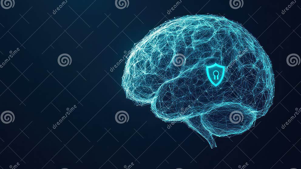 A Digital Brain Representation with Security Shield Symbolizes ...