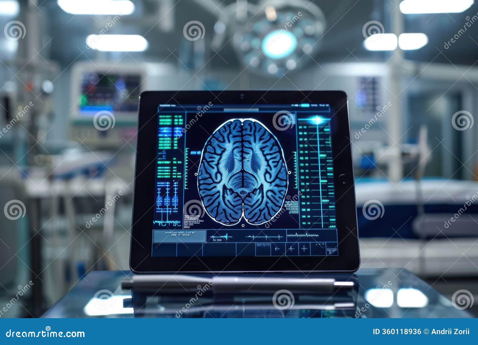 Digital Brain Scan on Tablet Reflecting Neural Pathways and Cognitive ...