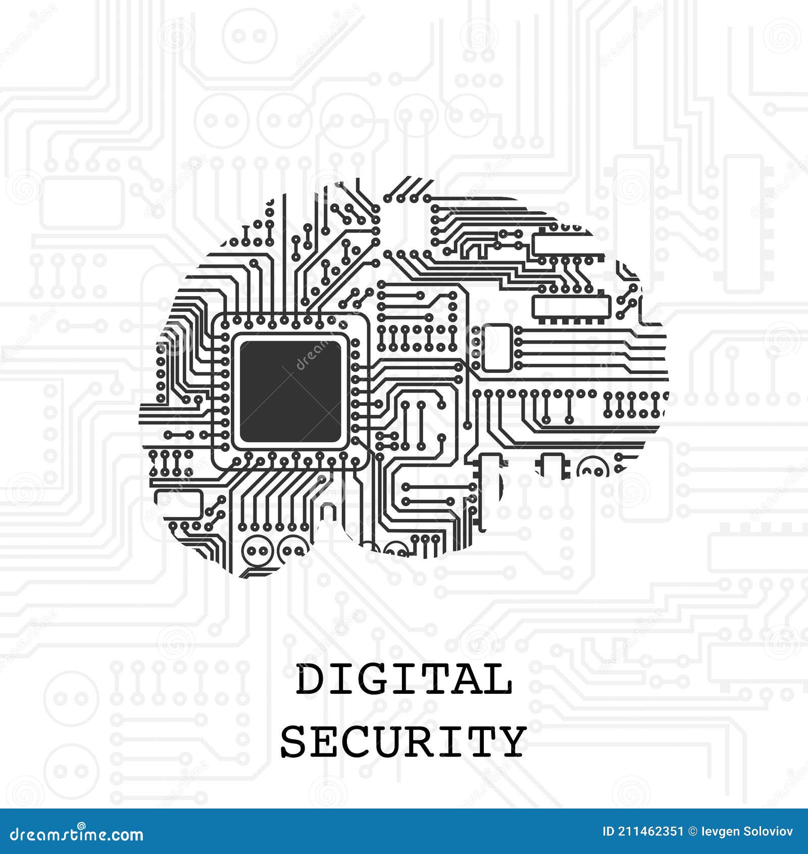 Digital Brain Security Wallpaper Stock Vector - Illustration of ...