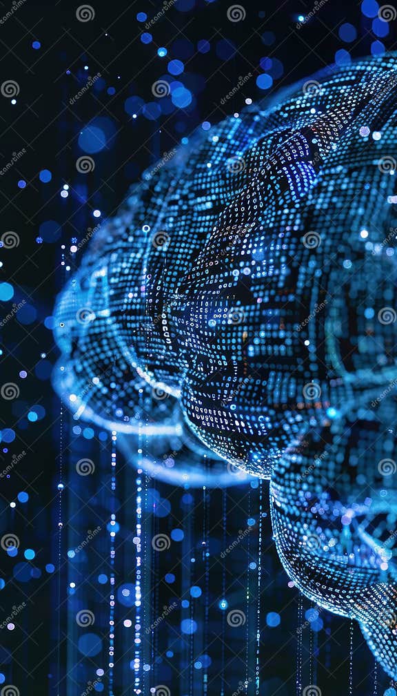 AI Neural Analysis: Digital Patterns and Binary Code Brain Representation Stock Photo - Image of ...