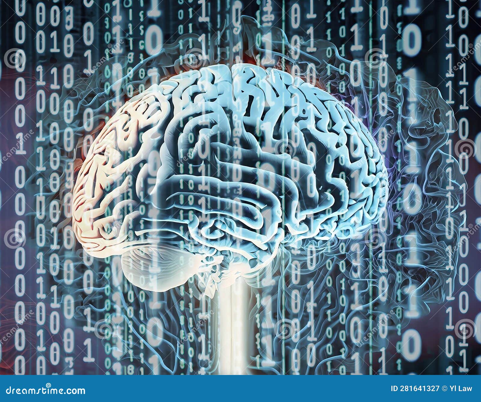 Digital brain showcasing stock illustration. Illustration of intellect ...