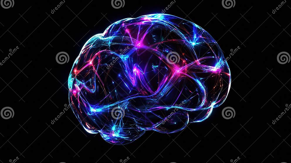 A Digital Brain Structure Showcases Vibrant Colors and Intricate ...