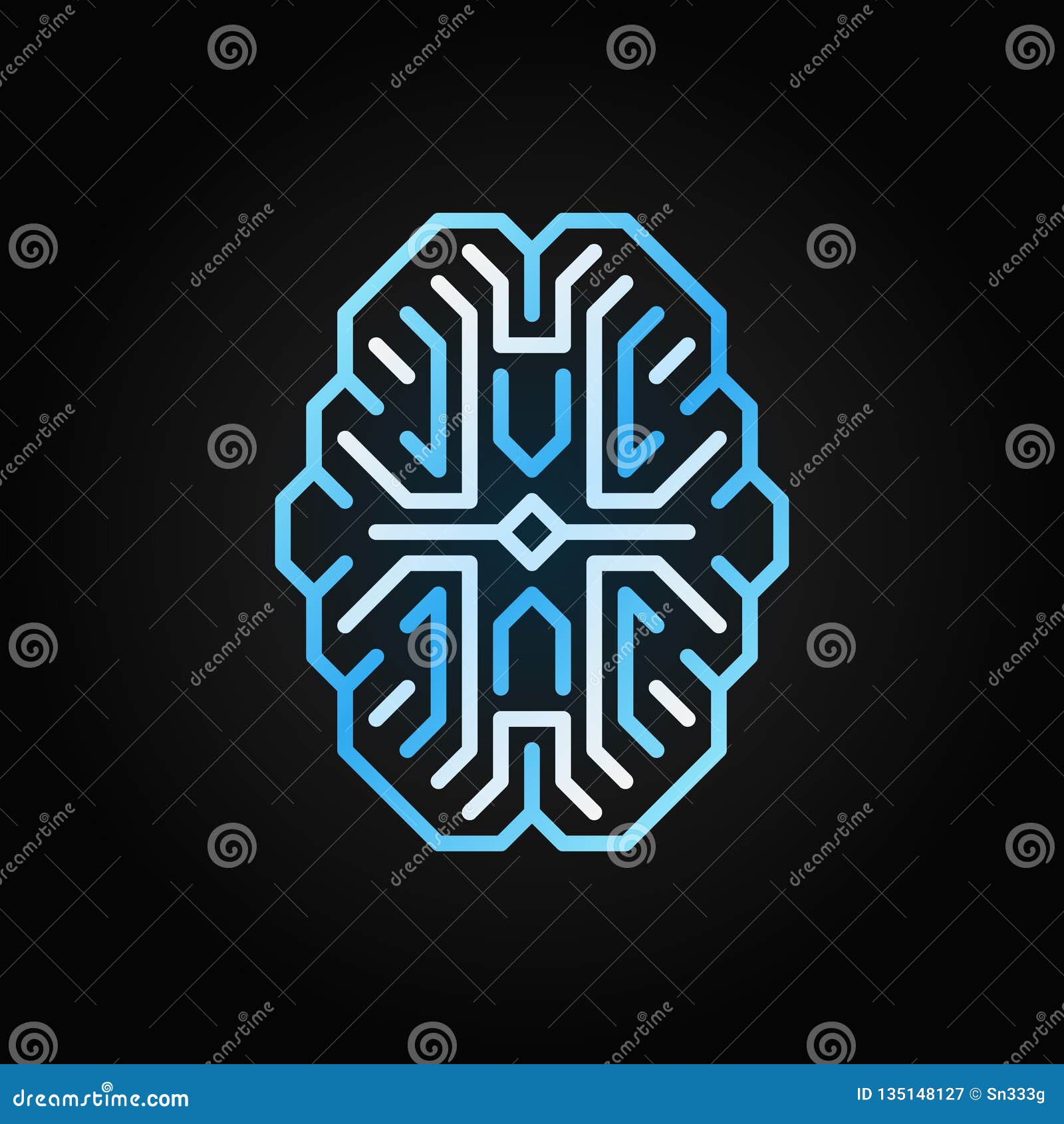Digital Brain Vector Blue Outline Icon. Cyberbrain Concept Sign Stock ... Digital Brain Vector Blue Outline Icon. Cyberbrain Concept Sign Stock ...