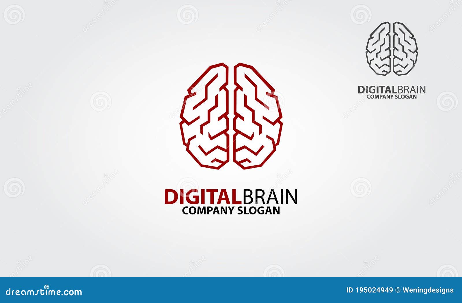 Digital Brain Vector Logo Template. Stock Vector - Illustration of ...