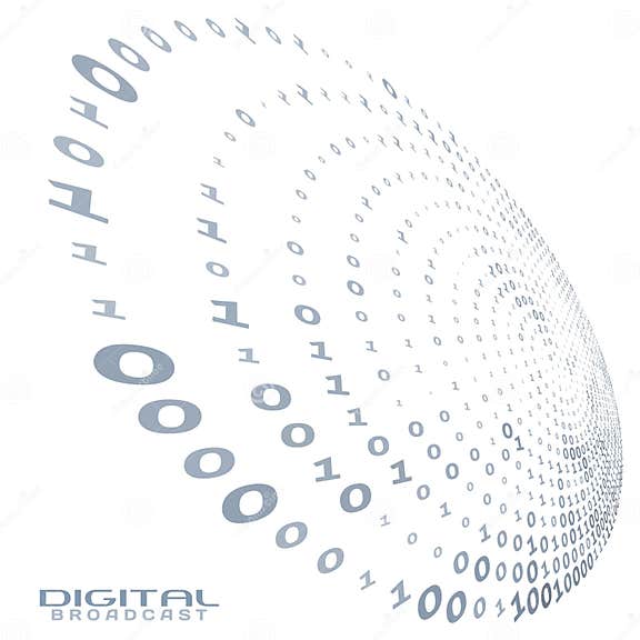 Digital Broadcast. Binary Code Circle. Vector Graphics Stock Vector ...