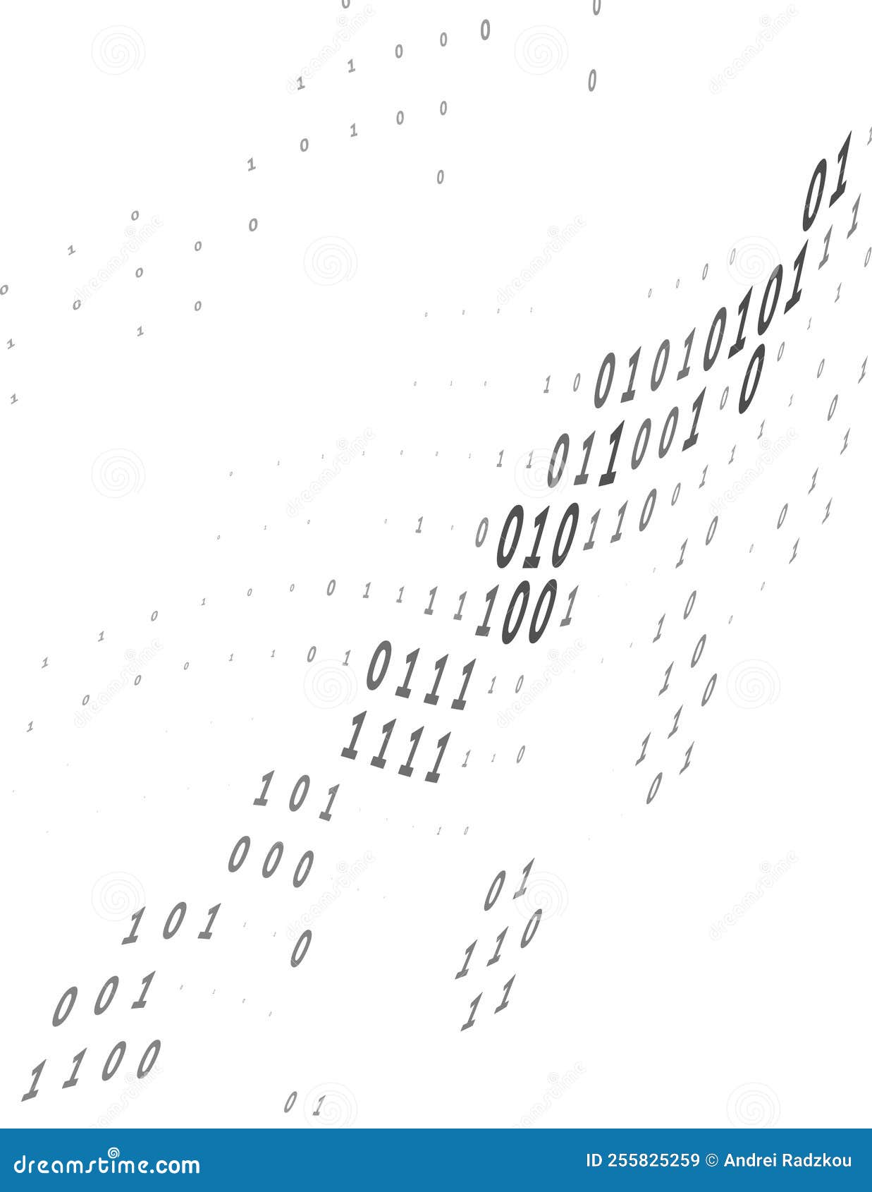 Digital Broadcasting Visualization Binary Background By Distorted Ones