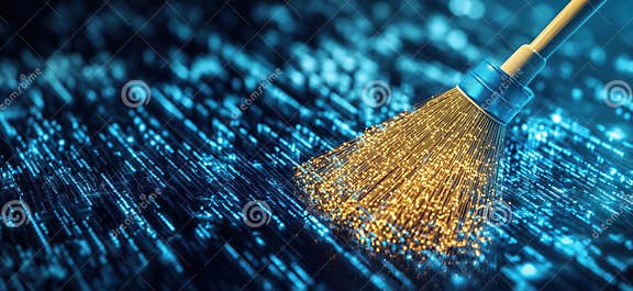 Digital Broom Sweeping Away Data Particles, Creating a Clean Virtual ...